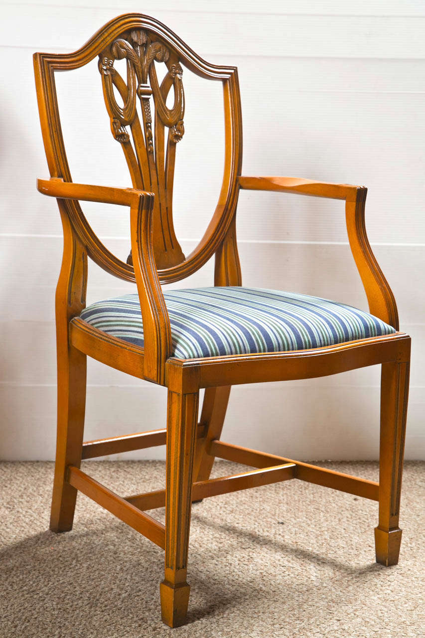 Set of 12 Sheraton Style Dining Chairs by Charles Barr at 1stDibs