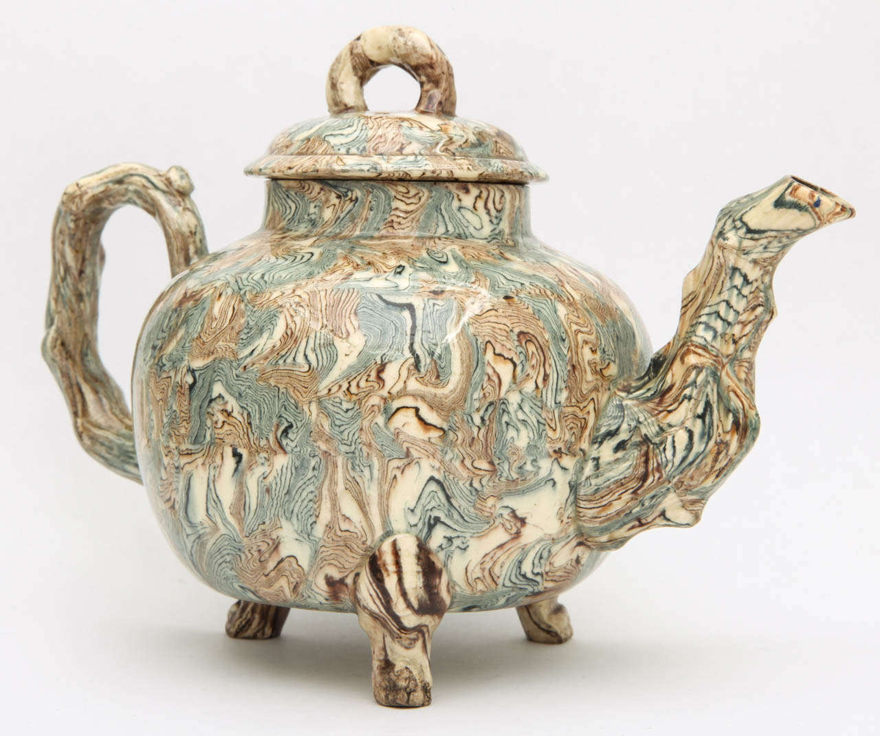 A Rare English Solid Agate Pottery Teapot at 1stDibs