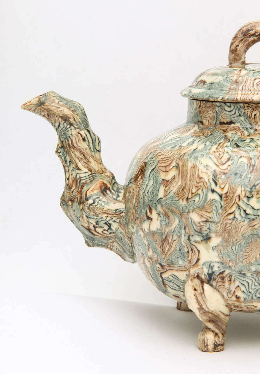 A Rare English Solid Agate Pottery Teapot at 1stDibs