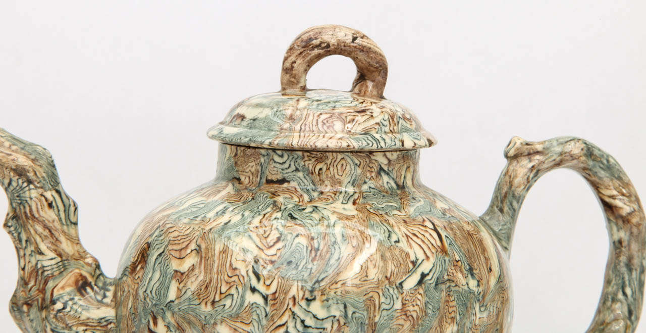 A Rare English Solid Agate Pottery Teapot at 1stDibs