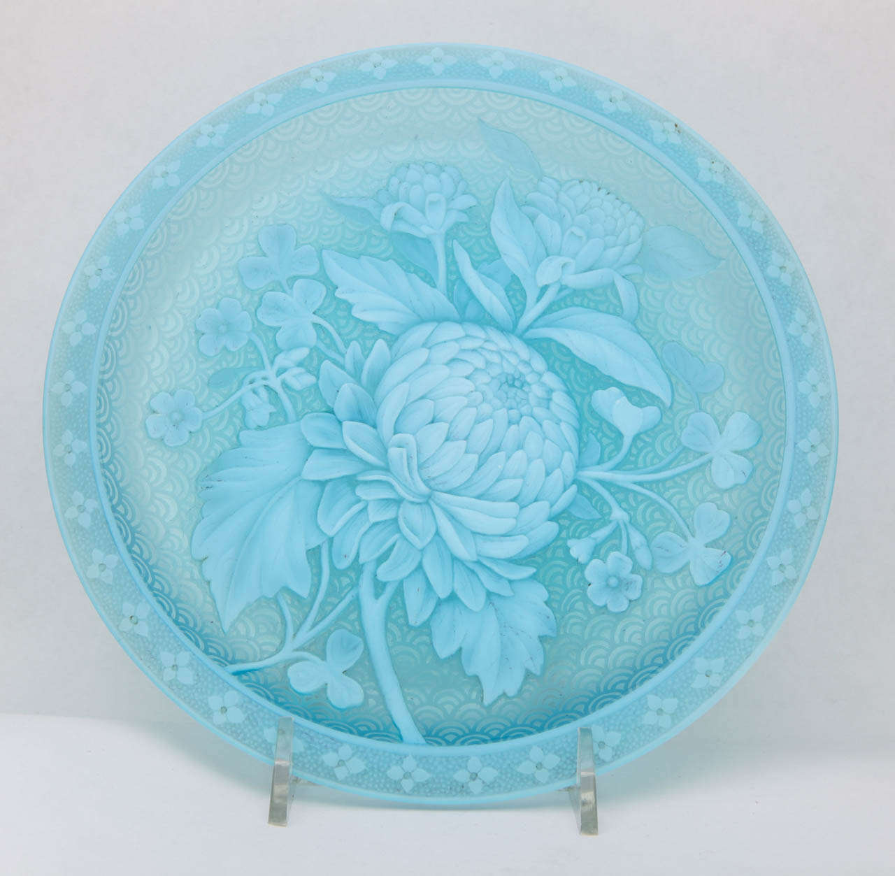 A Rare Unmarked Thomas Webb and Sons Cameo Glass Plate at 1stDibs