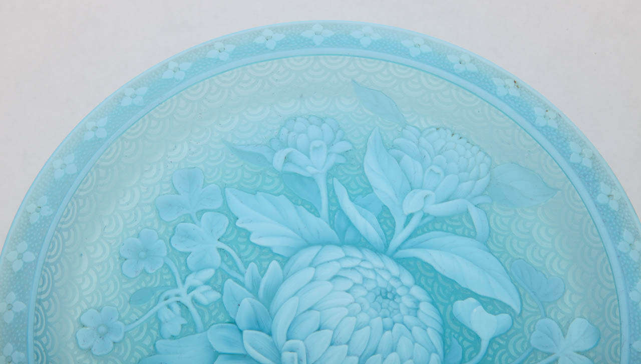 A Rare Unmarked Thomas Webb and Sons Cameo Glass Plate at 1stDibs