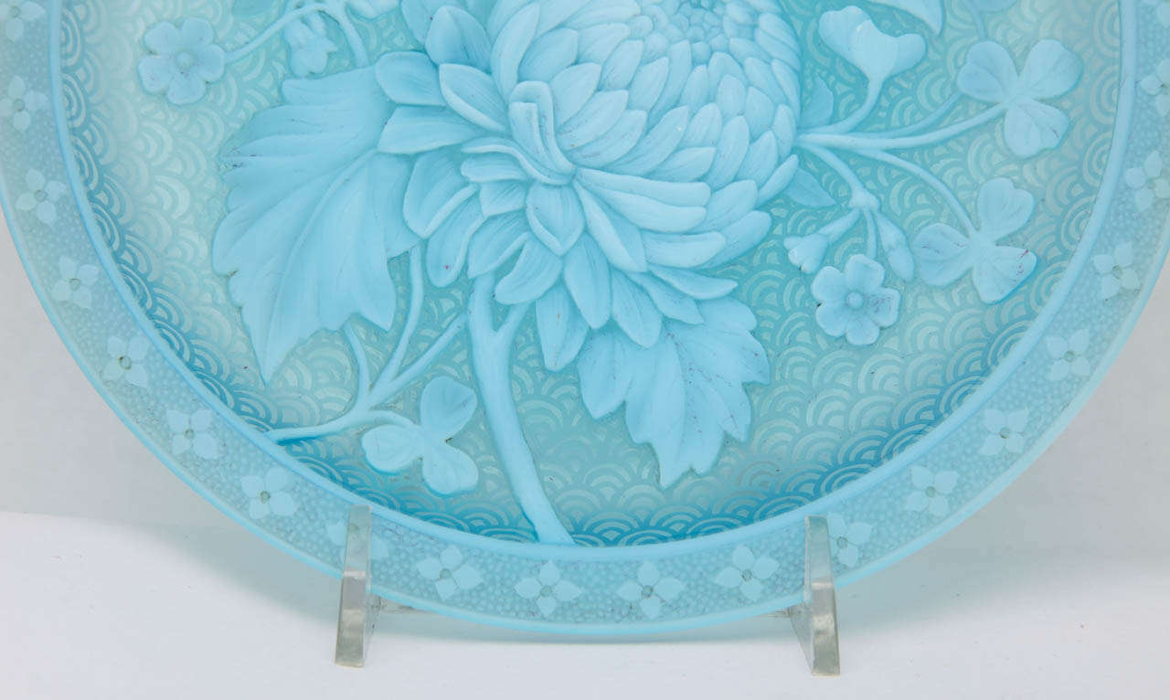 A Rare Unmarked Thomas Webb and Sons Cameo Glass Plate at 1stDibs