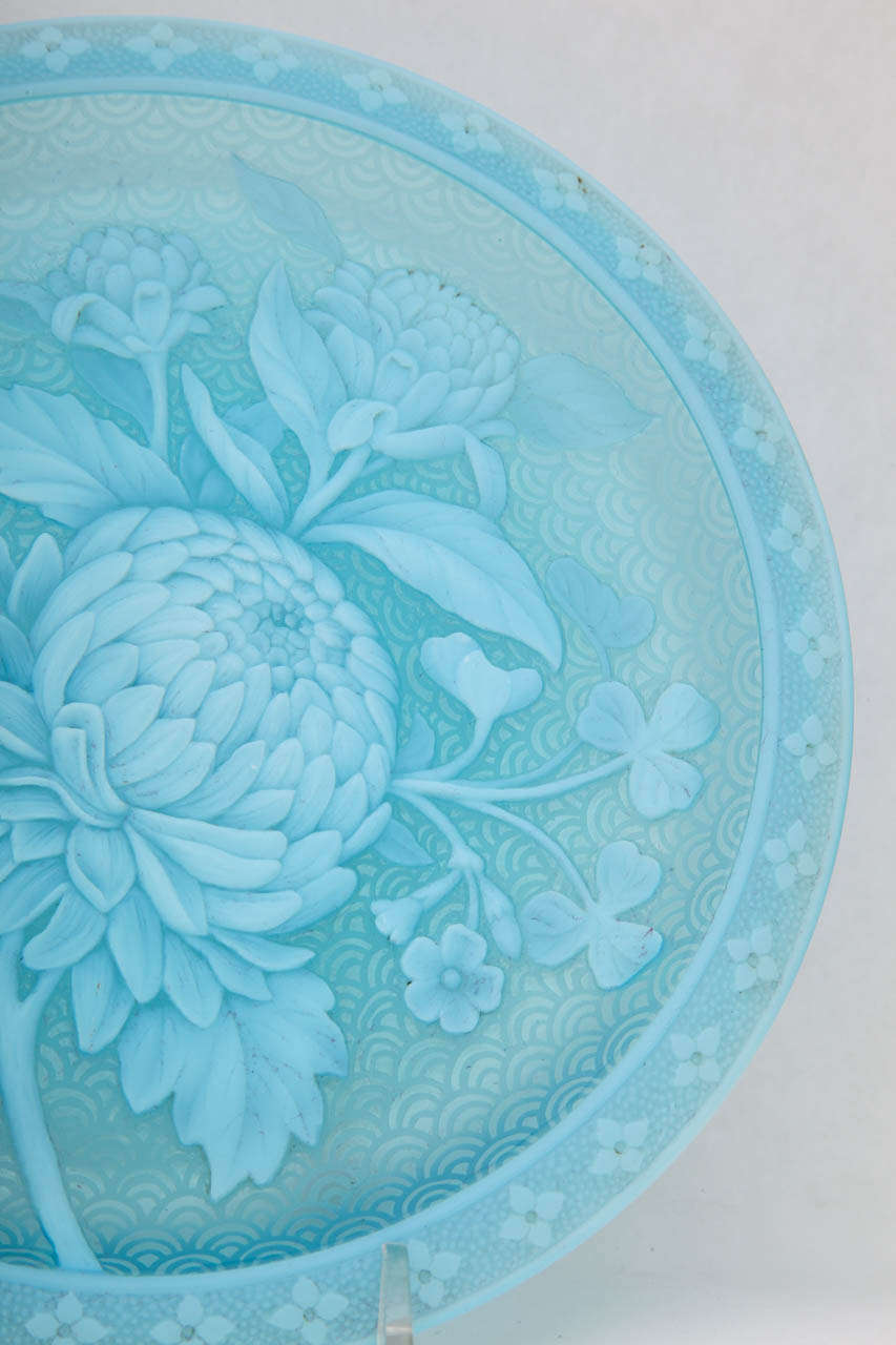 A Rare Unmarked Thomas Webb and Sons Cameo Glass Plate at 1stDibs