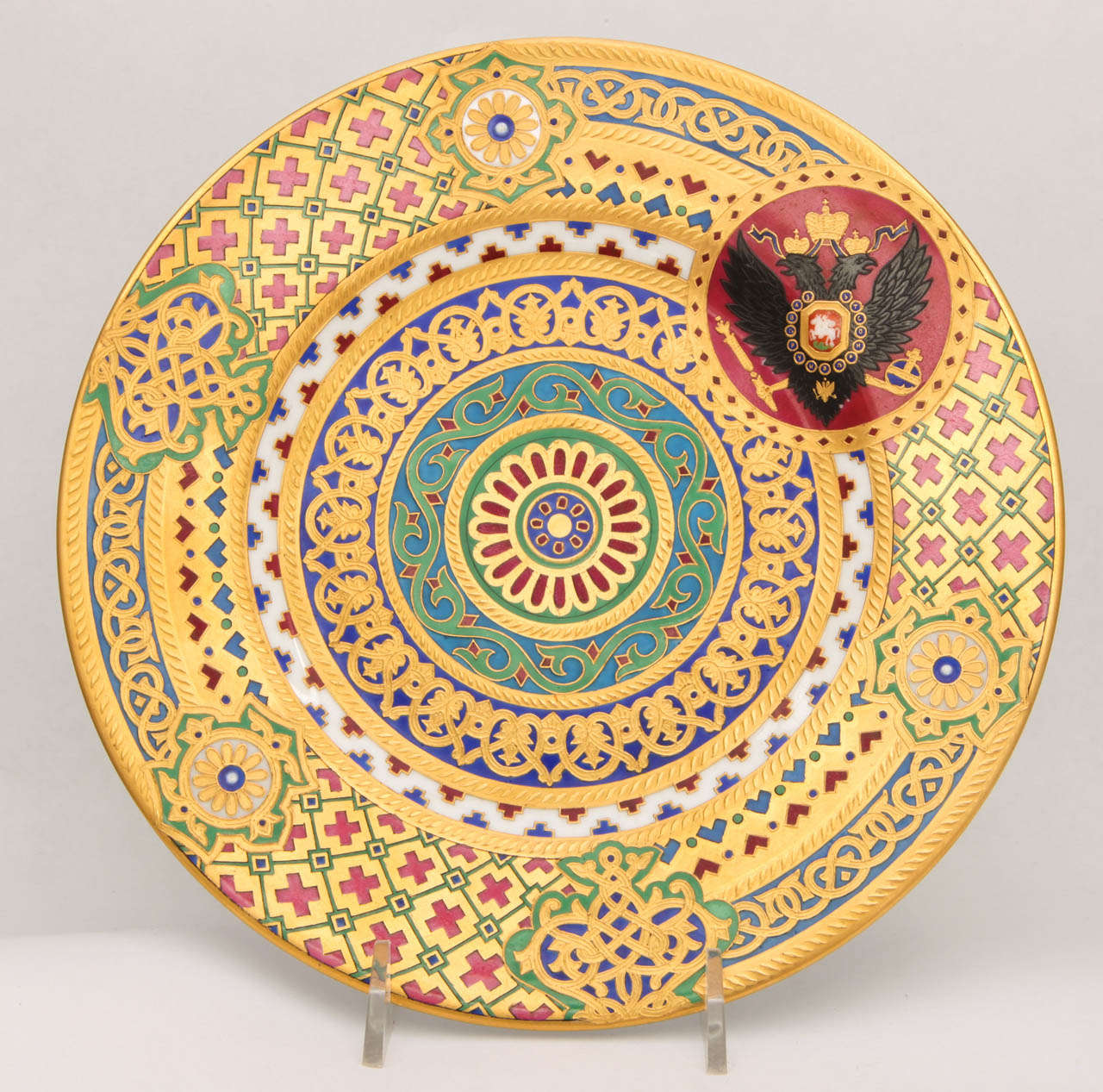 A Rare Russian Porcelain Dinner Plate By Kornilov Bros. at 1stDibs