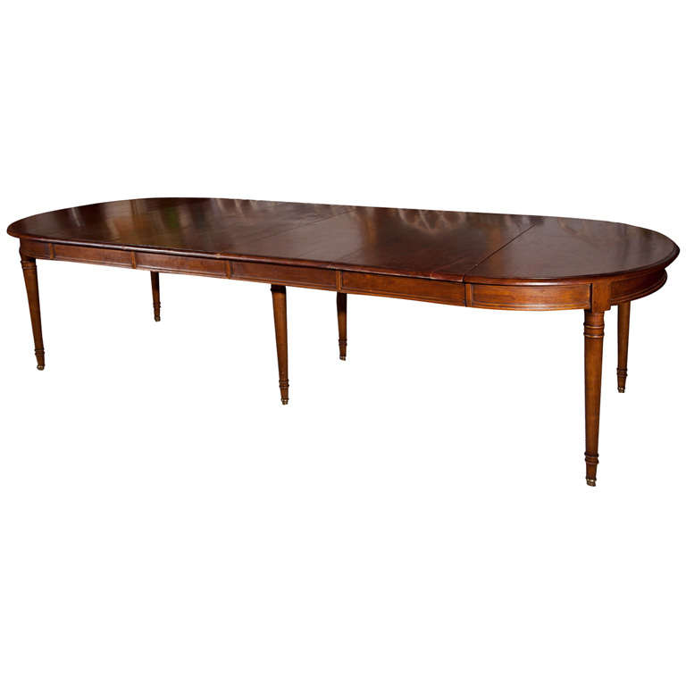 French Provincial Mahogany 4-Leaf Dining Table at 1stDibs
