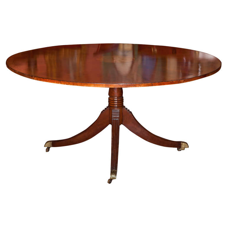 English Regency Style Mahogany Round Dining Table at 1stDibs