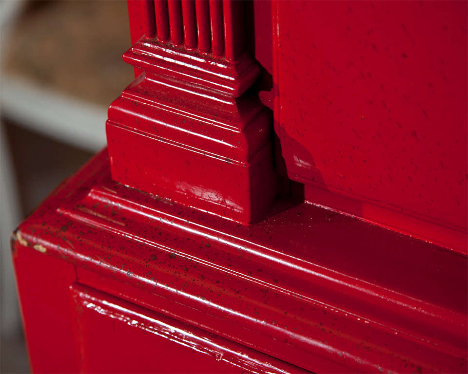 Red Painted English Georgian Style Highboy at 1stDibs