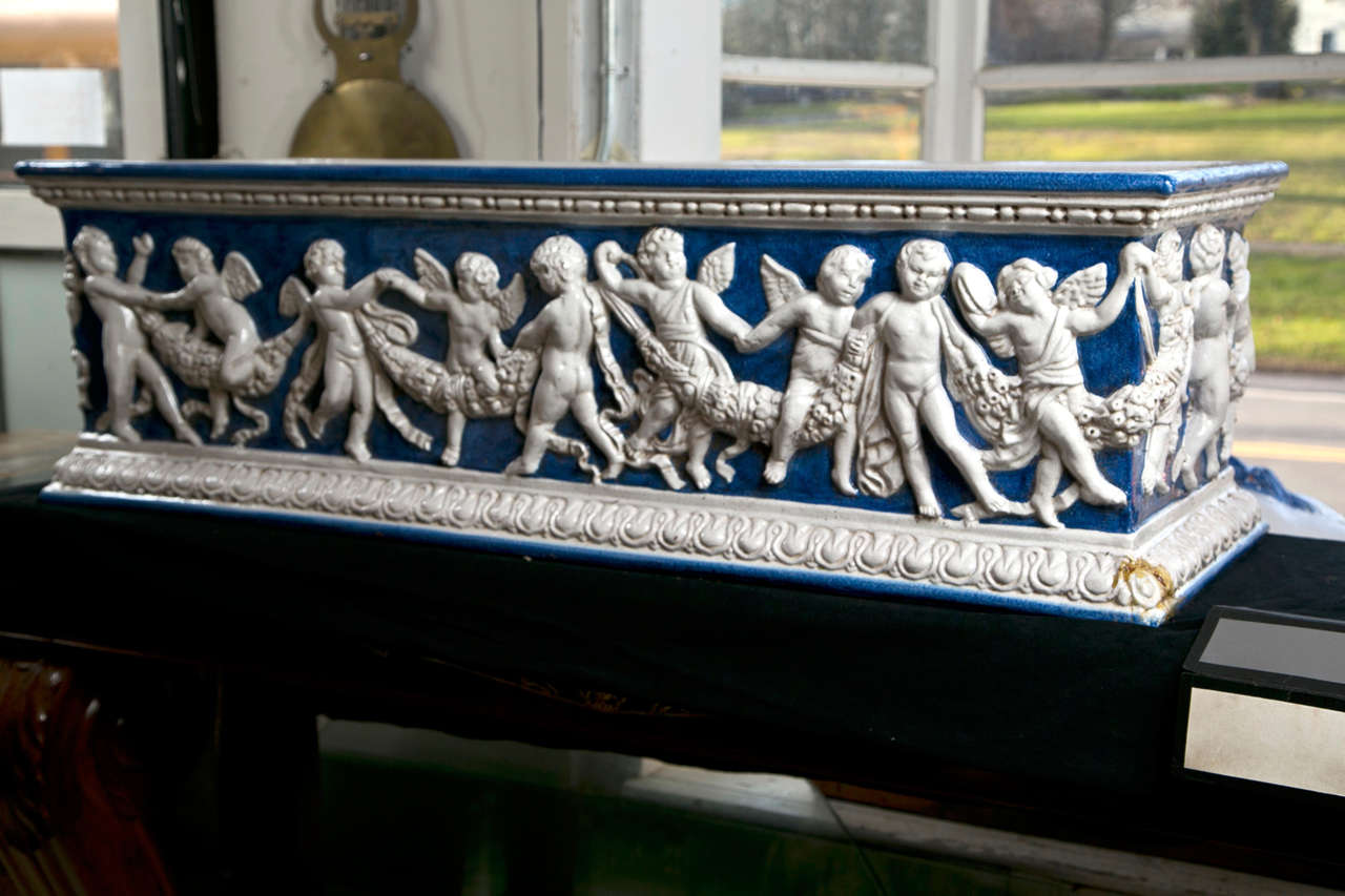 Glazed Terracotta Trough Planter For Sale at 1stDibs | glazed trough ...