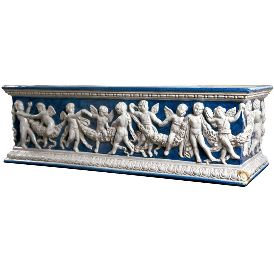 Glazed Terracotta Trough Planter For Sale at 1stDibs | glazed trough ...