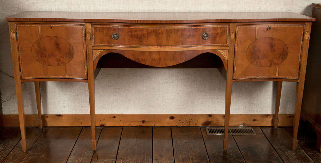English Yew Wood Serpentine Sideboard For Sale at 1stDibs | yew ...