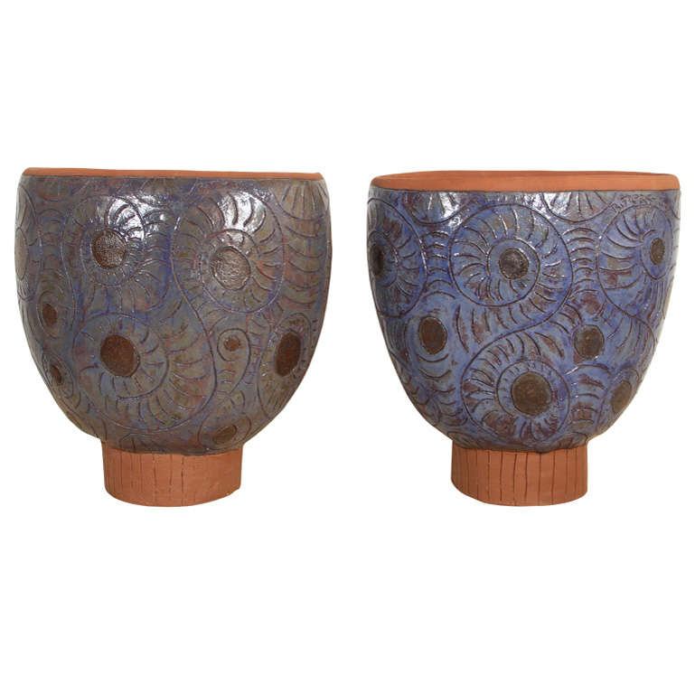 Pair of Hand thrown Stan Bitters Pots at 1stDibs