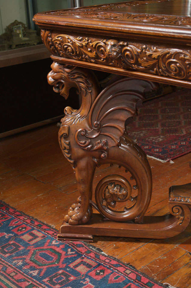 Large Griffin Mahogany Library Table in Manner of RJ Horner at 1stDibs ...
