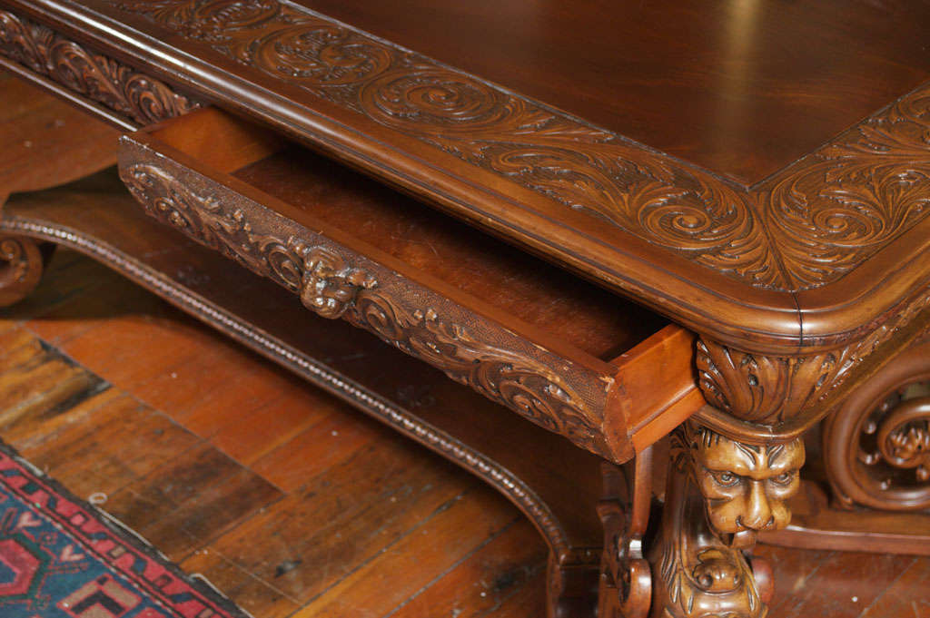 Large Griffin Mahogany Library Table in Manner of RJ Horner at 1stDibs ...