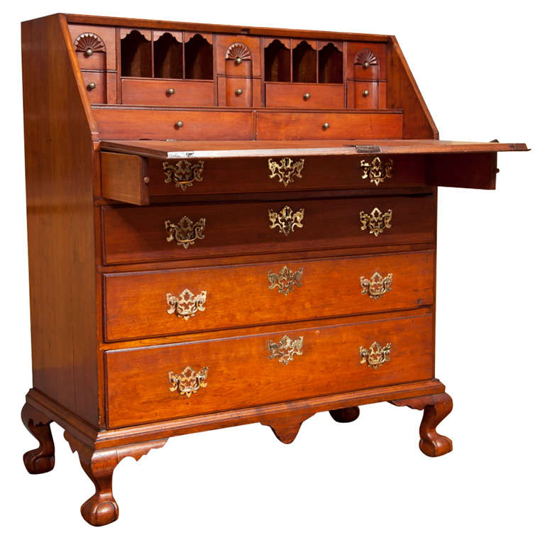 Connecticut Chippendale Slant-Front Desk at 1stDibs