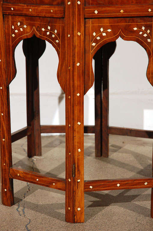 Anglo Indian folding Rosewood Ivory Inlaid Octagonal Side Table at 1stDibs