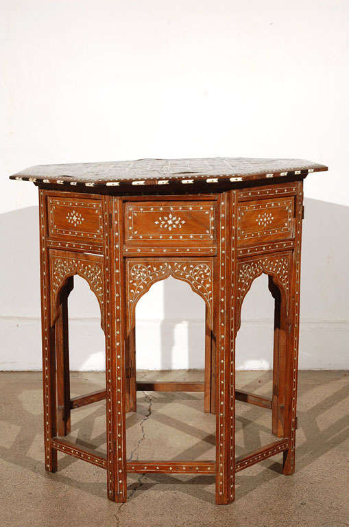Anglo-Indian Octagonal Table with Inlay Chess Board at 1stDibs