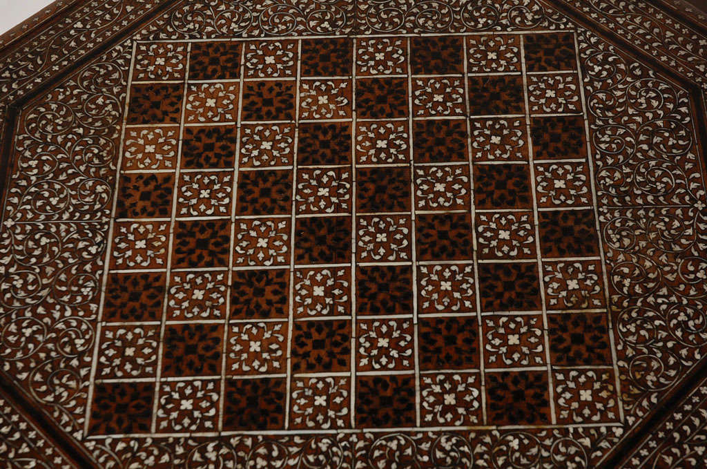 Anglo-Indian Octagonal Table with Inlay Chess Board at 1stDibs