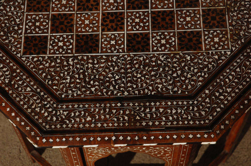 Anglo-Indian Octagonal Table with Inlay Chess Board at 1stDibs
