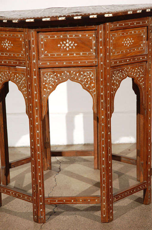 Anglo-Indian Octagonal Table with Inlay Chess Board at 1stDibs