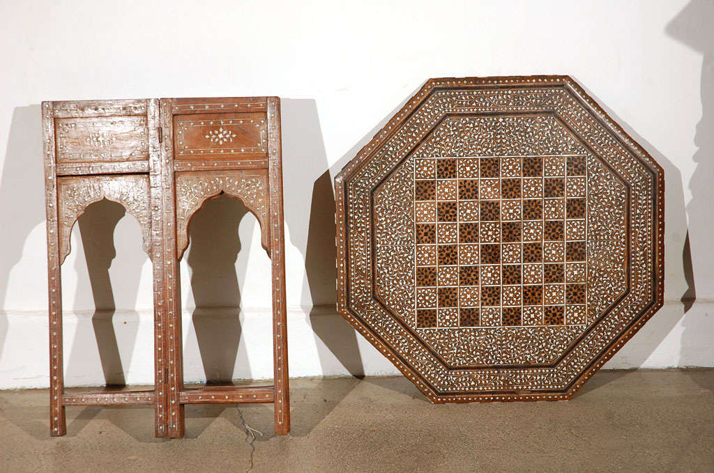Anglo-Indian Octagonal Table with Inlay Chess Board at 1stDibs