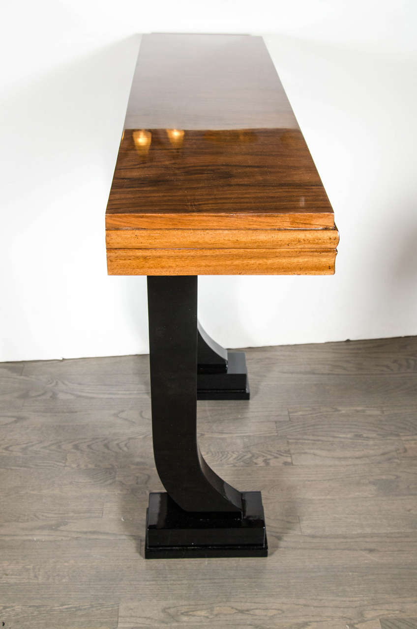 Art Deco Console table with Scroll Leg Design at 1stDibs