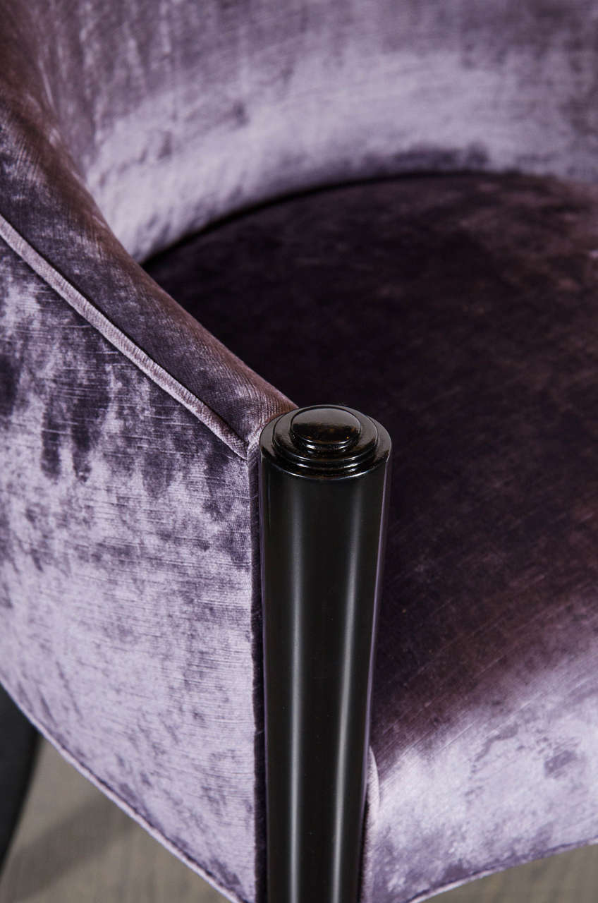 Elegant Mid-Century Modernist Occasional Chair in Smoked Amethyst at ...