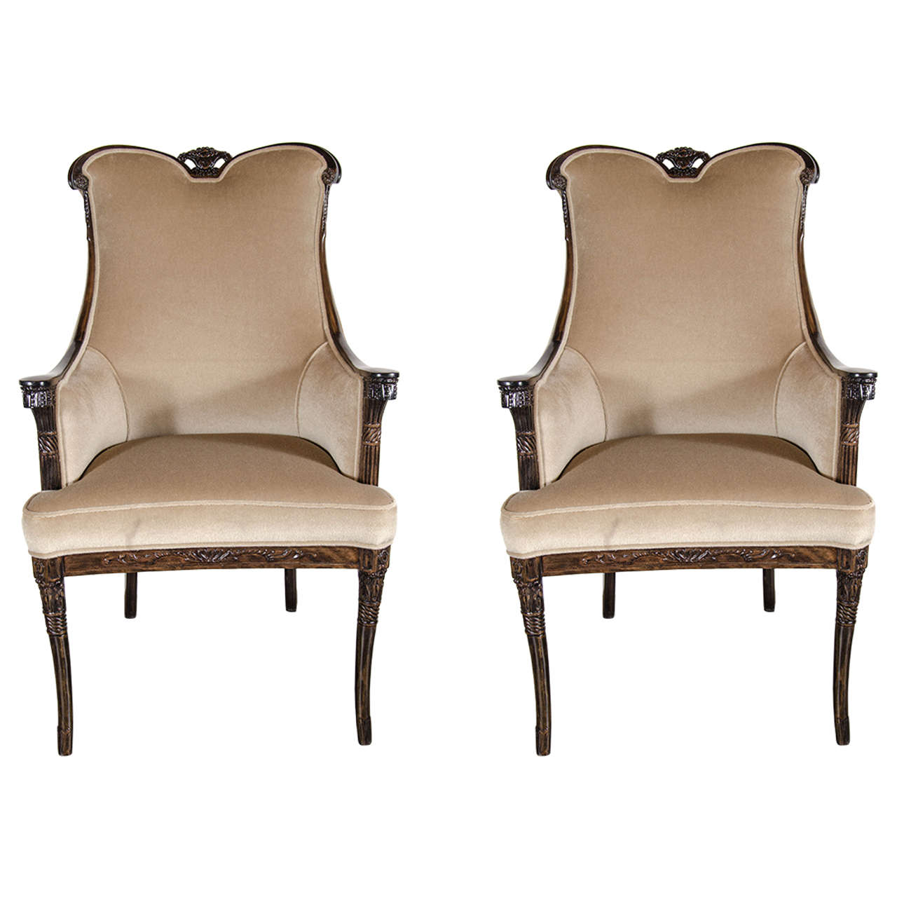 Pair of 1940s Hollywood Style Occasional Chairs by Grosfeld House at ...