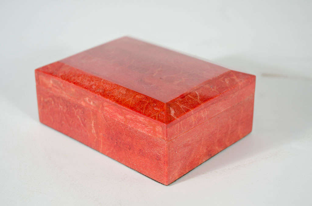 Petite Faux Red Coral Cigarette Box at 1stDibs