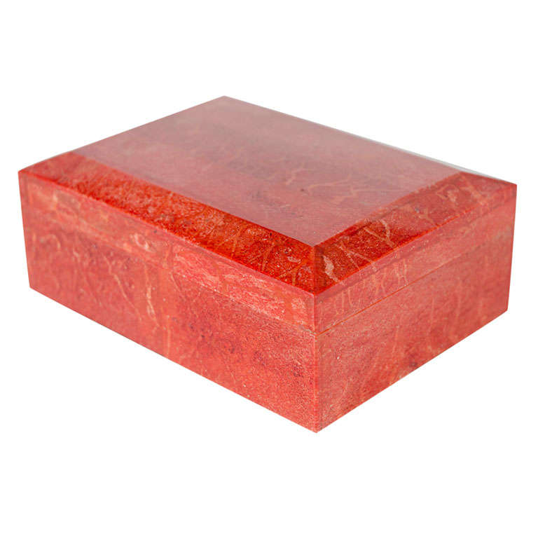 Petite Faux Red Coral Cigarette Box at 1stDibs