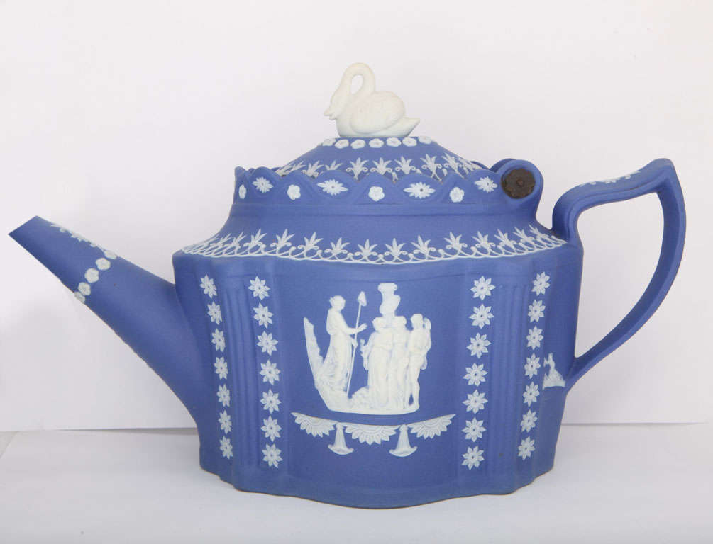 A Rare Unmarked Adams Jasper Teapot For Sale at 1stDibs
