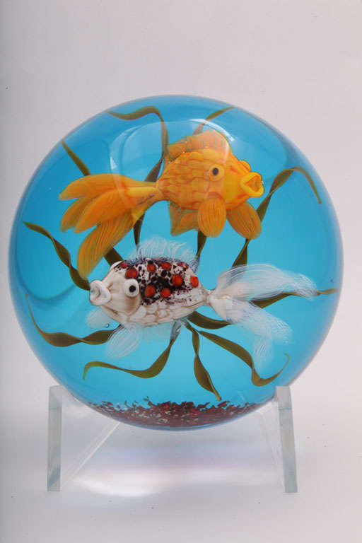 Ken Rosenfeld Double Goldfish Paperweight at 1stDibs