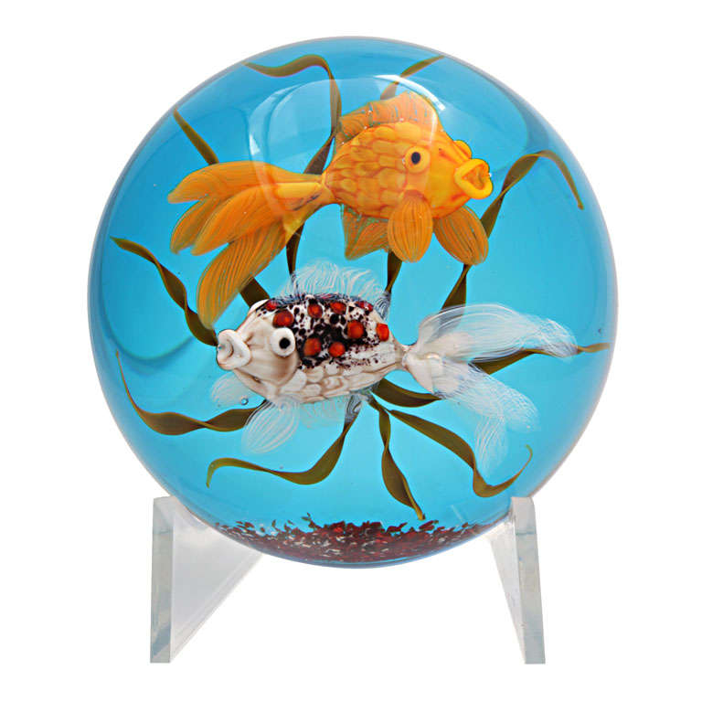 Ken Rosenfeld Double Goldfish Paperweight at 1stDibs