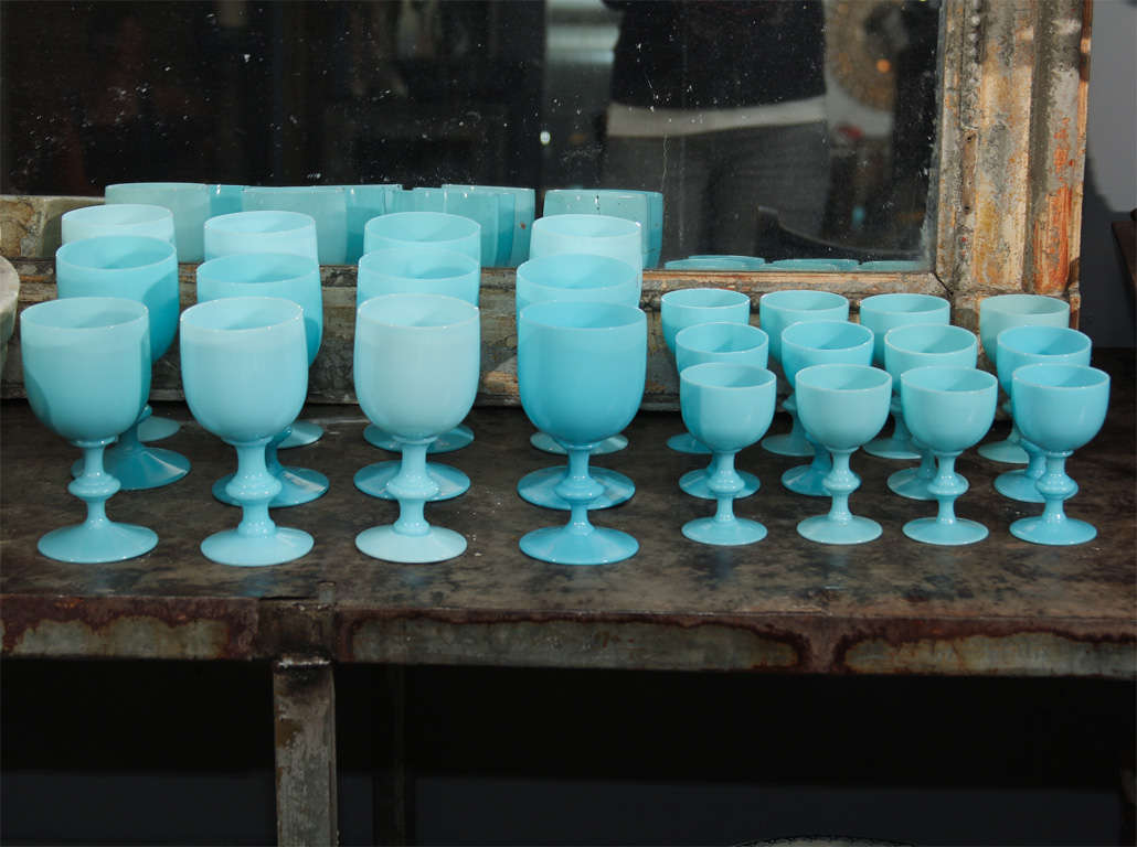 French Blue Opaline Glassware at 1stDibs | french blue glassware ...