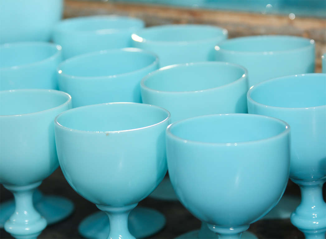 French Blue Opaline Glassware at 1stDibs | french blue glassware ...