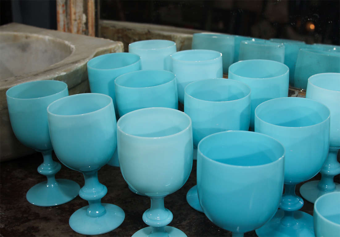 French Blue Opaline Glassware at 1stDibs | french blue glassware ...
