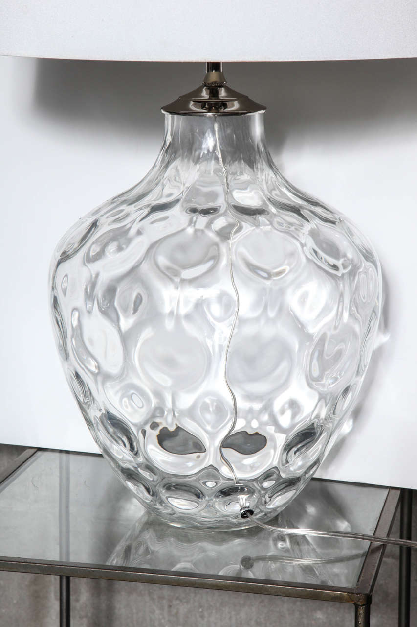 Pair of Modern Crystal Table Lamps at 1stDibs