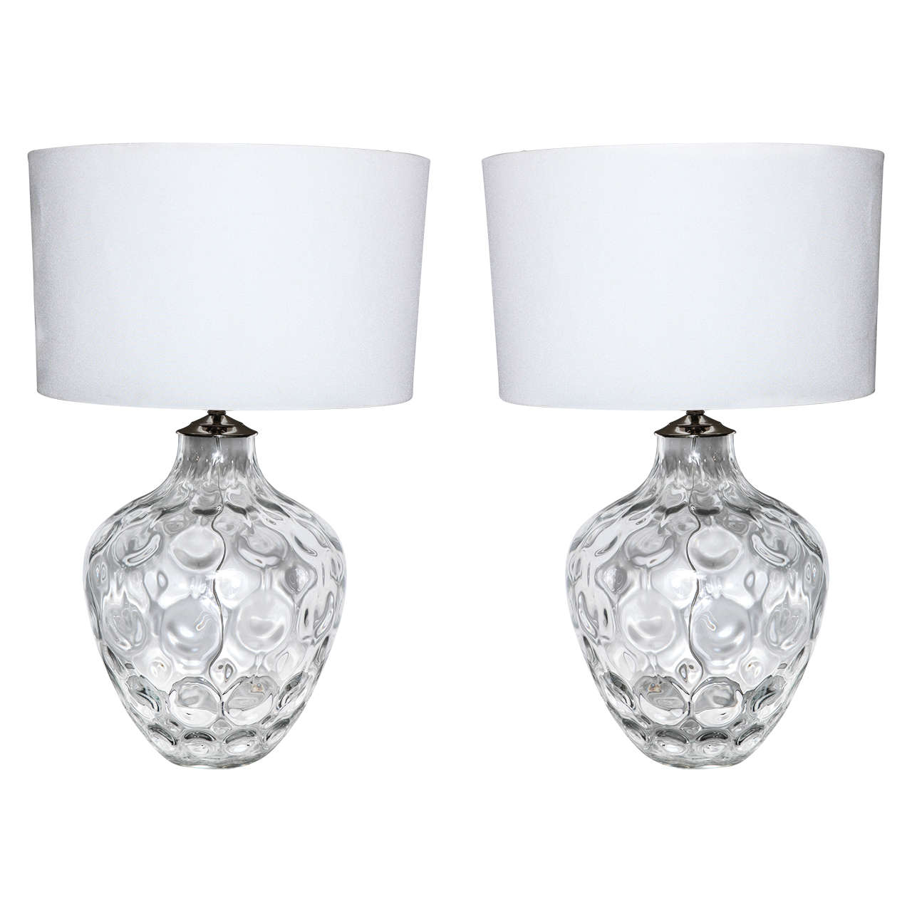 Pair of Modern Crystal Table Lamps at 1stDibs