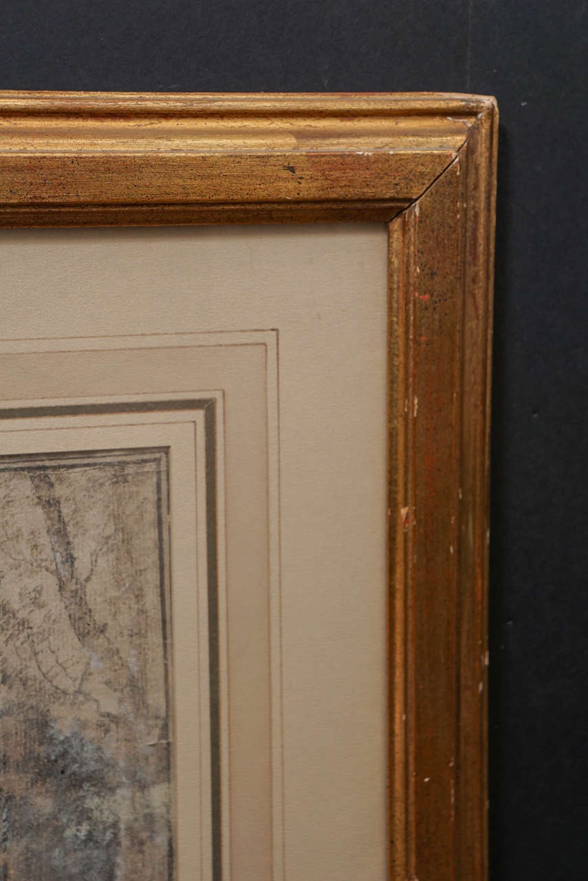 French 18th Century Pen and Ink with Gauche Landscape Drawing at 1stDibs