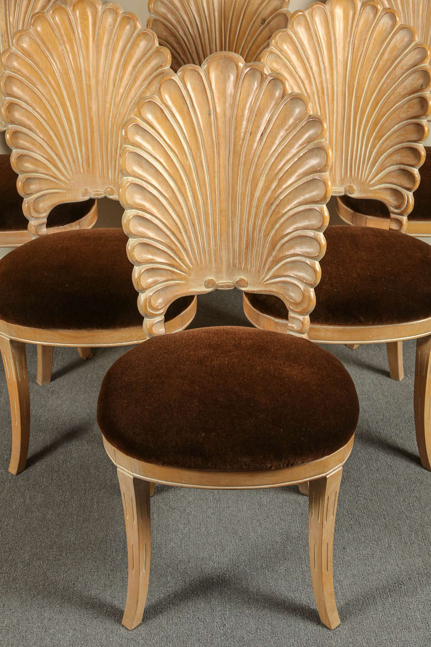 Six Italian Shell Back Carved Chairs at 1stDibs | shell back chairs ...