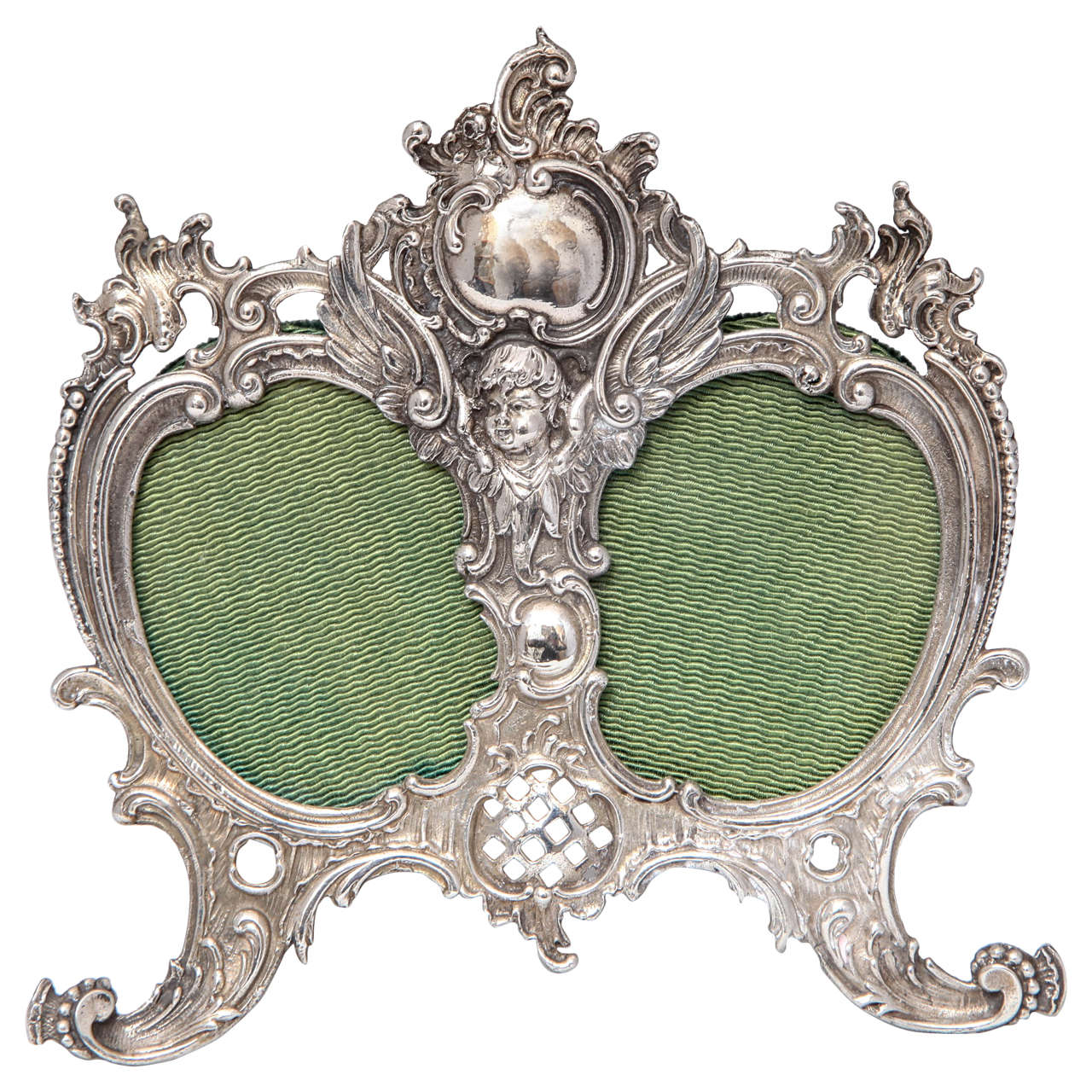 Continental (.800) Silver Footed Double Picture Frame at 1stDibs