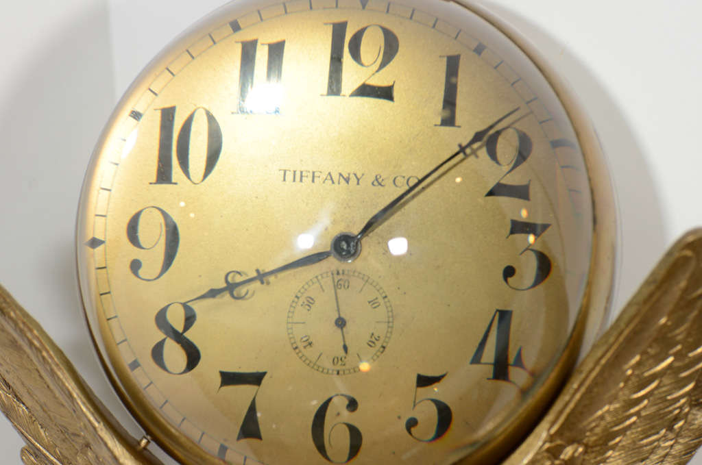 A Monumental Tiffany 8 Day Ball Clock On A Gilt Bronze Eagle 1920 at ...