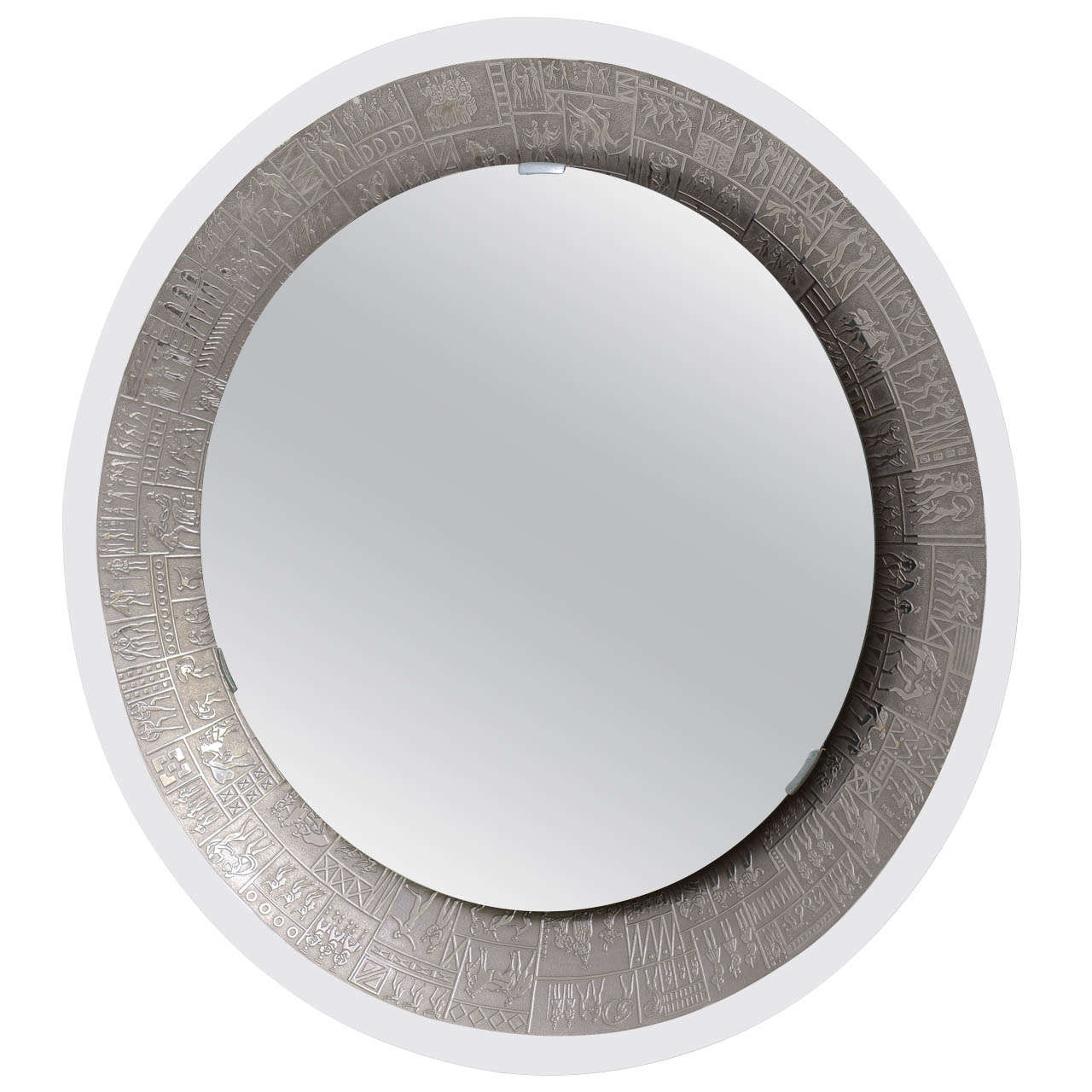 Furgieri Silver Plated Back-Lit Mirror from Italy For Sale at 1stDibs