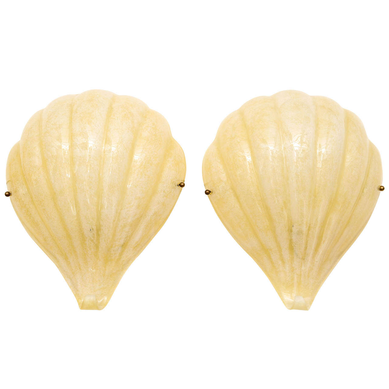 Pair of Art Deco Period Glass Scallop Shell Motif Nautical Sconces at ...