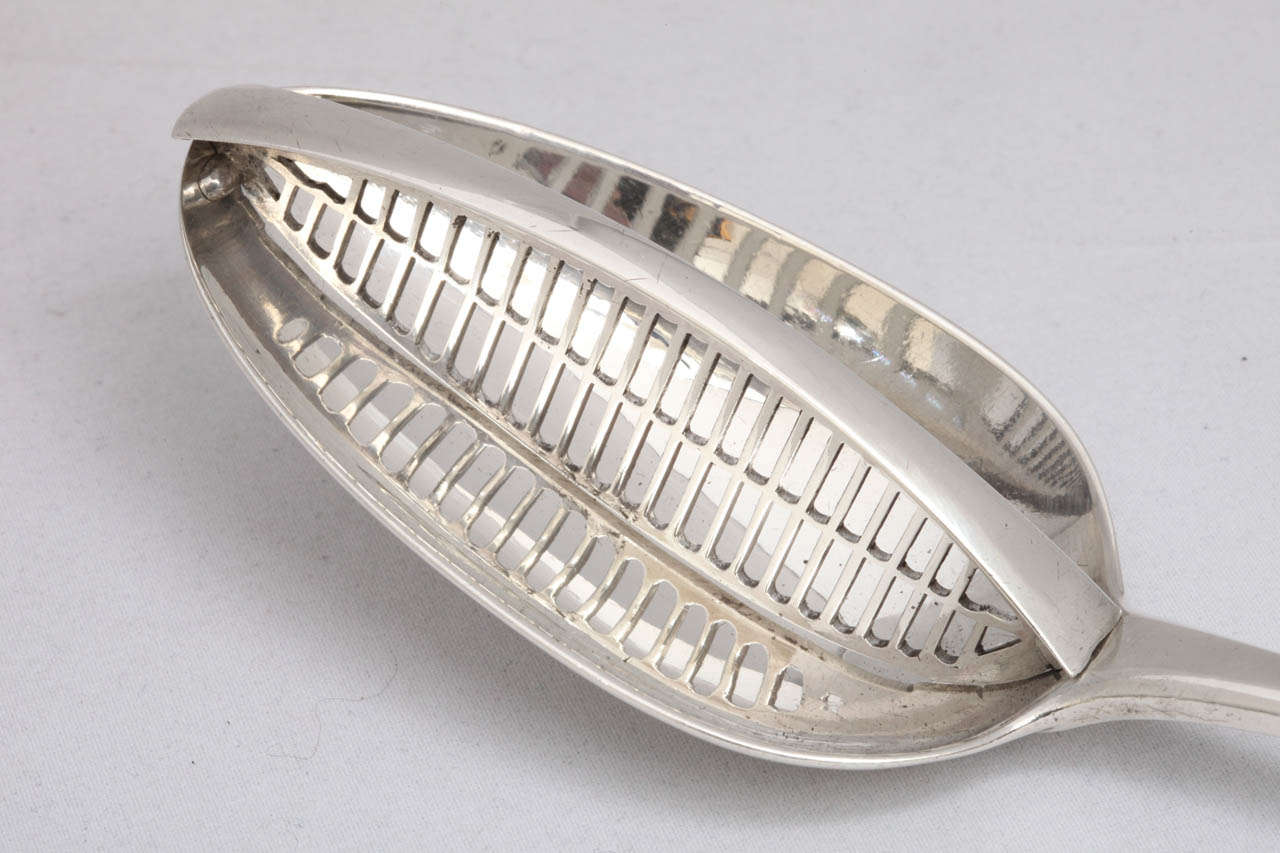 Large Georgian Sterling Silver Stuffing/Straining Spoon at 1stDibs