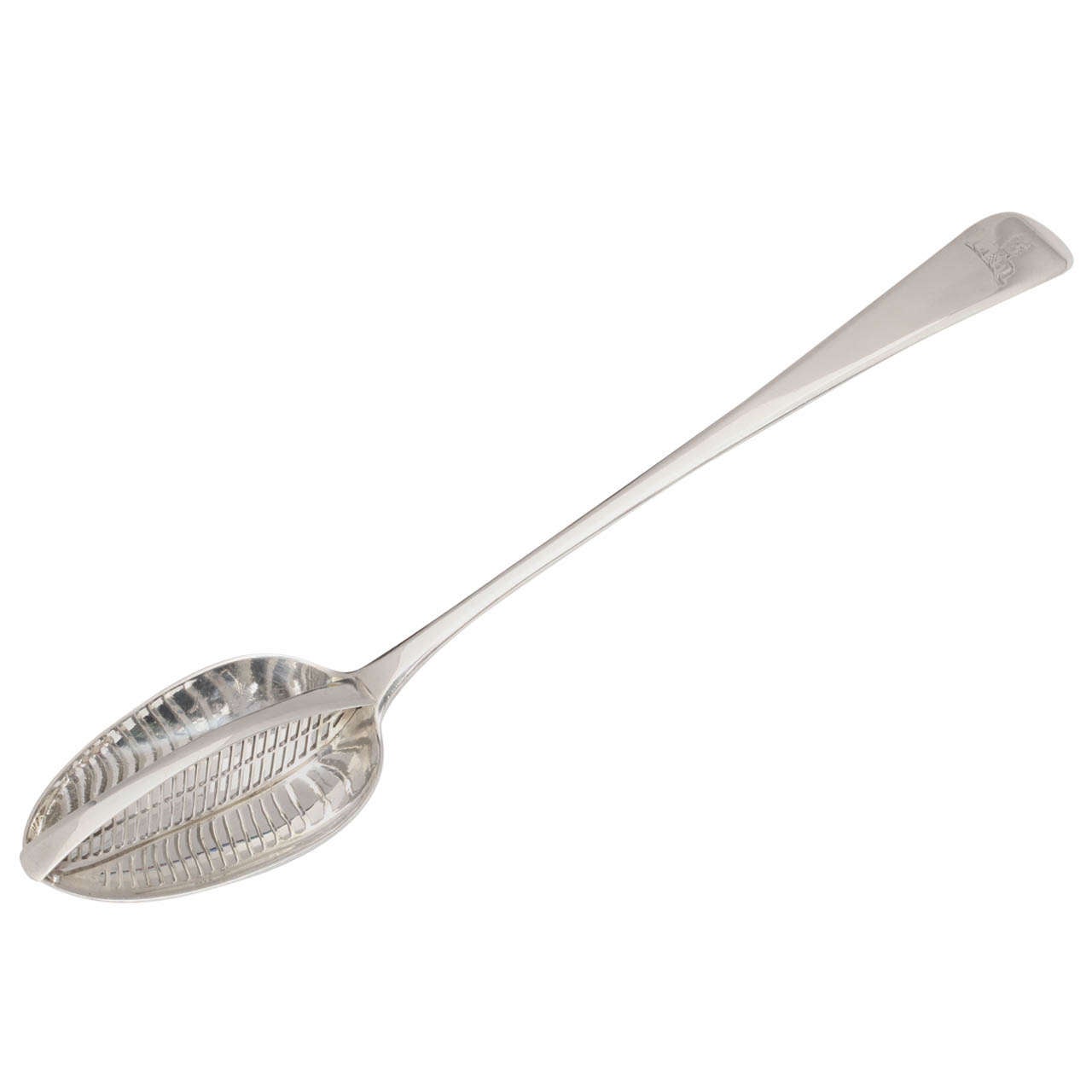 Large Georgian Sterling Silver Stuffing/Straining Spoon at 1stDibs
