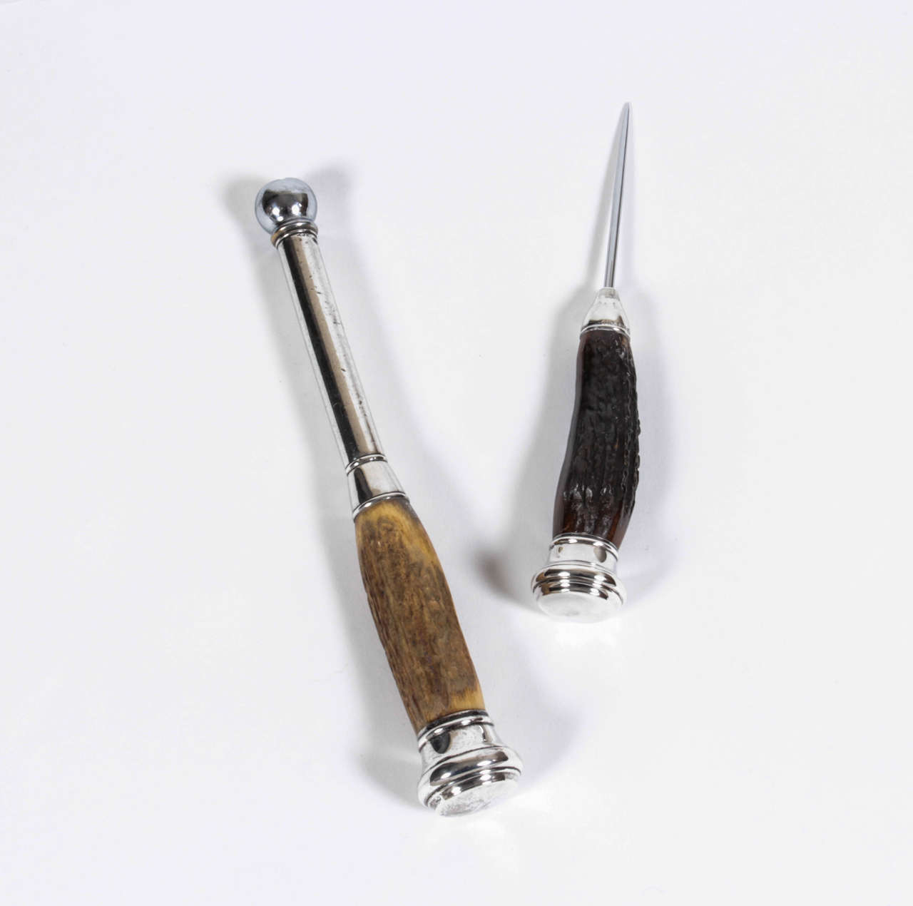 Antique Sterling and Antler Bar Accessories at 1stDibs