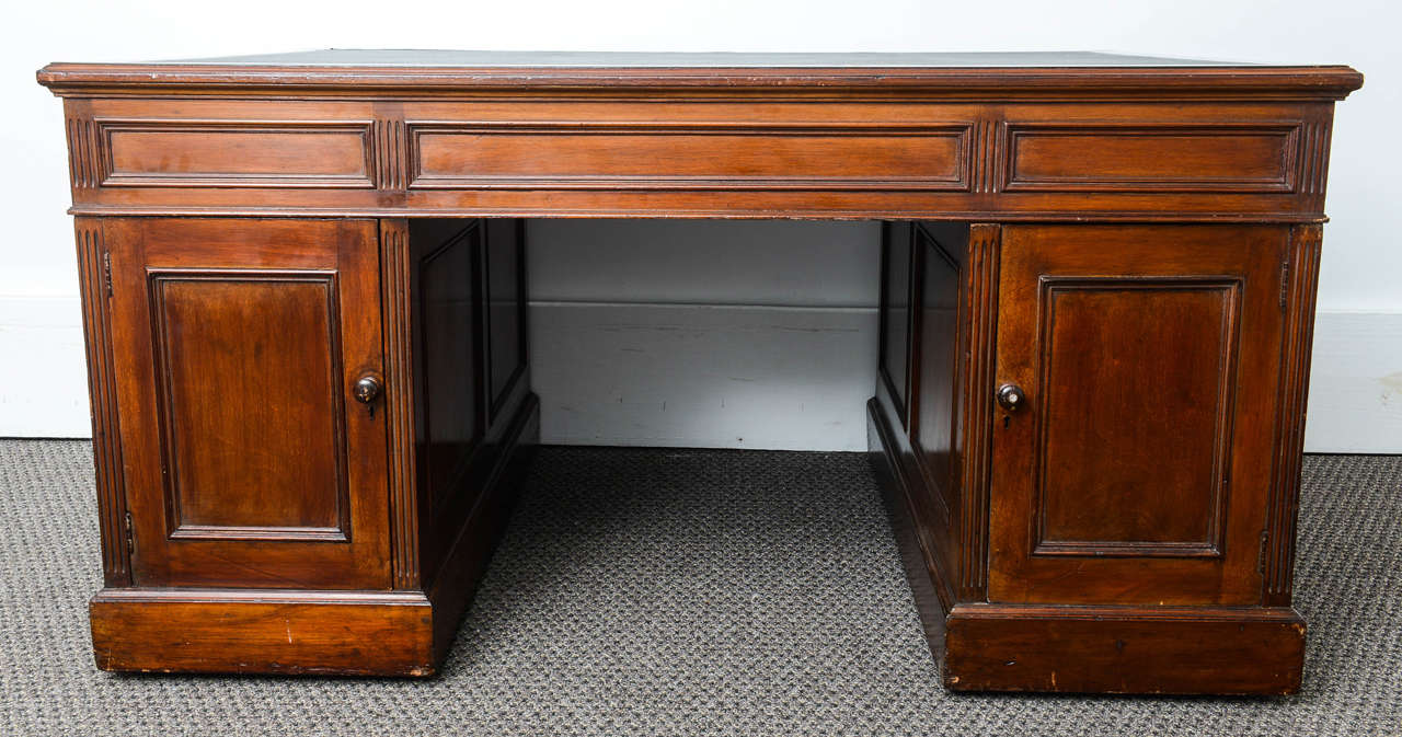 Vintage Mahogany Partner Desk by Hobbs of London at 1stDibs | what is a ...