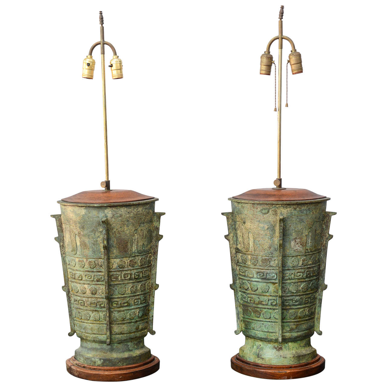 Oversized Verdigris Bronze Asian Table Lamps at 1stDibs | verdigris ...