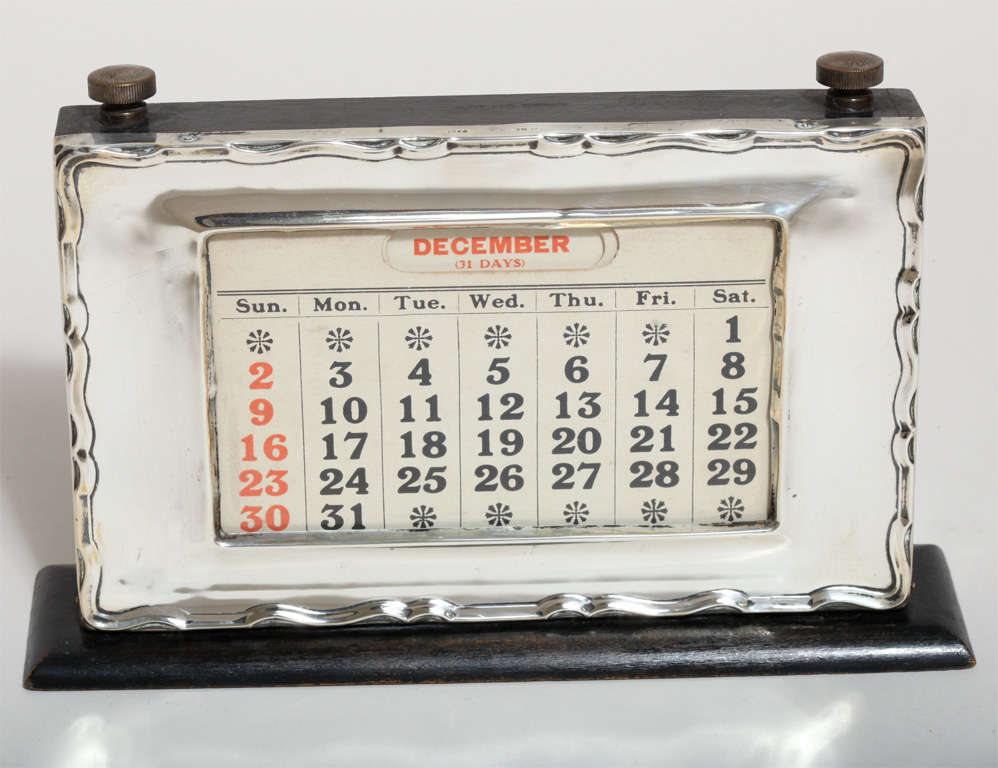 English Art Deco Silver Perpetual Calendar by W. J. Myatt and Co. For ...
